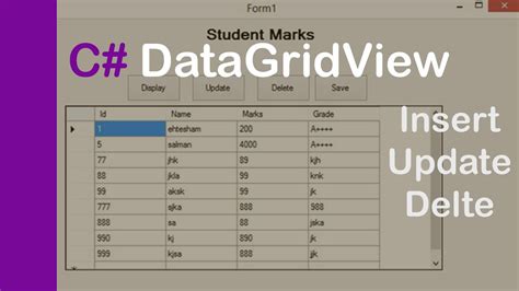 Working With Datagridview In C Insert Update Delete Search