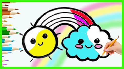 How to Draw a Rainbow for kids Как нарисовать радугу для детей Cómo