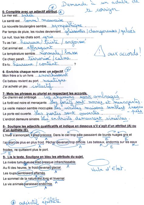 PDF texte avec adjectif épithète et attribut PDF Télécharger Download