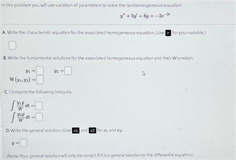 solved in this problem you will use variation of parameters