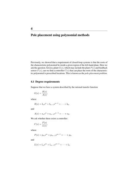pdf 4 pole placement using polynomial methodspi courses 454 notes4 pdf4 pole placement using