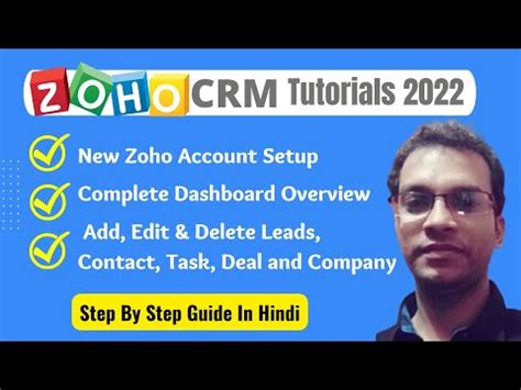 Zoho CRM Account Setup Dashboard Overview Add Lead Contact Task