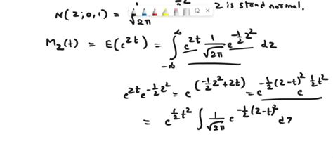 solved calculate the mgf moment generating function ofthe following a normal distribution