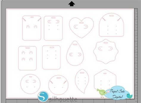 Arquivo De Corte Silhouette Tags Para Brinco Produtos Elo