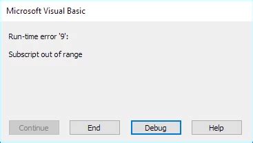 How To Fix Runtime Error Subscript Out Of Range In Excel