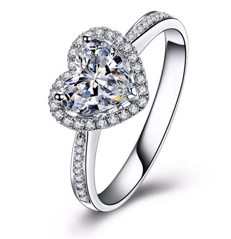 Hermoso Anillo Compromiso Plata Ley 925 Corazon Estuche Bs 1 87 En