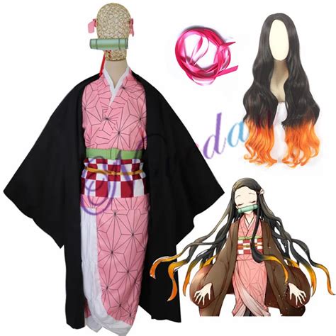 Kimetsu No Yaiba Cosplay Kamado Nezuko Mujer Ropa Caliente Nuevoanime Demon Slayer Disfraces