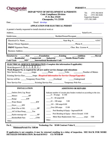 Application For Electrical Permit Fill Online Printable Fillable