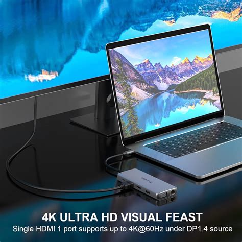 WAVLINK Estación de acoplamiento USB C adaptador USB C multipuerto