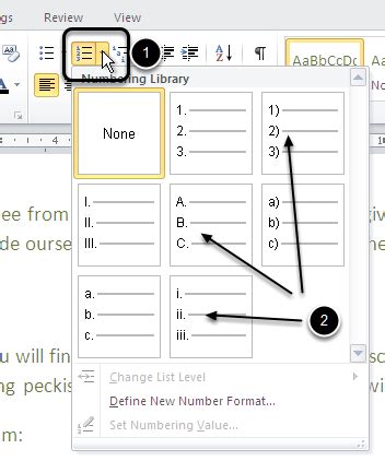 Formatting Bulleted Or Numbered Lists In Microsoft Word 2010 The IT