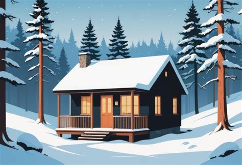 Premium AI Image A Peaceful Cabin Nestled In The Snowy Woods