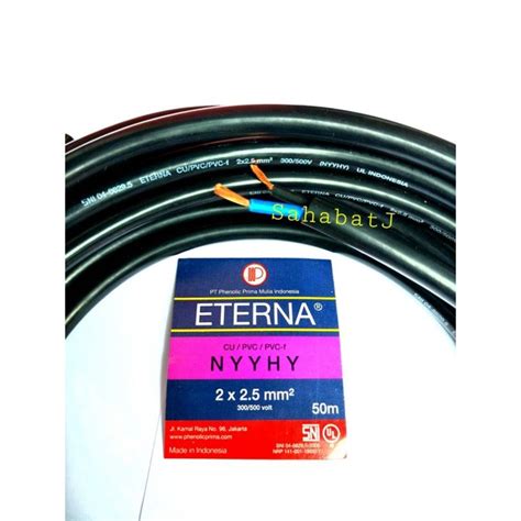 Jual ETERNA Kabel NYYHY 2x2 5 Eterna Serabut 2x2 5 Hitam Shopee