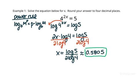 how to solve a basic exponential equation by using logarithms with decimal answers algebra