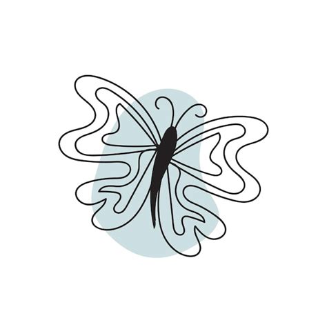 Paquete De Contorno De Mariposa Dibujada A Mano Vector Premium