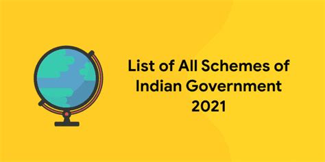 List Of All Schemes Of Indian Government 2021 Entri Blog