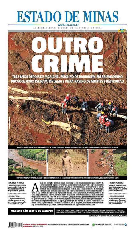 Confira A Capa Do Jornal Estado De Minas Do Dia 26 01 2019