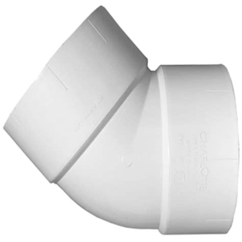 Charlotte Pipe 2 In X 2 In Dia 45 Degree PVC Schedule 40 Hub Elbow