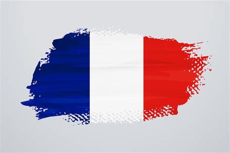Bandeira da frança pincel Vetor Premium