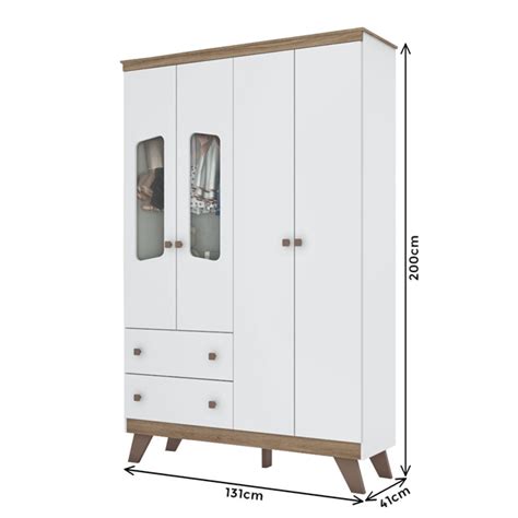 Guarda Roupa Infantil 4 Portas 2 Gavetas Henn Confete Schumann