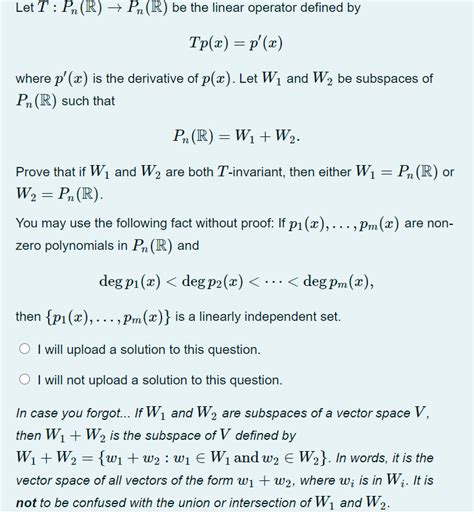 solved let t pn r pn r be the linear operator defined