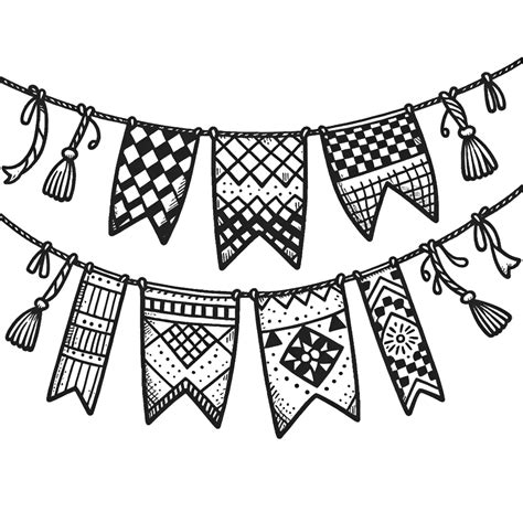 Imprimir Bandeirinhas De Festa Junina Colorir E Pintar