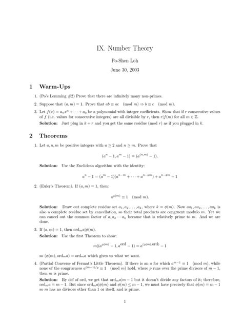 number theory pdf