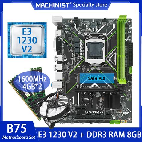 MACHINIST B75 Motherboard Set Kit LGA 1155 With Intel E3 1230 V2 CPU