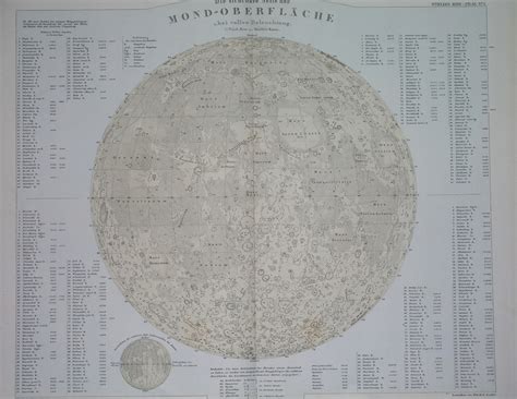 1882 MAPA KSIĘŻYC KOSMOS astronomia ORYGINAŁ niebo 13386257679