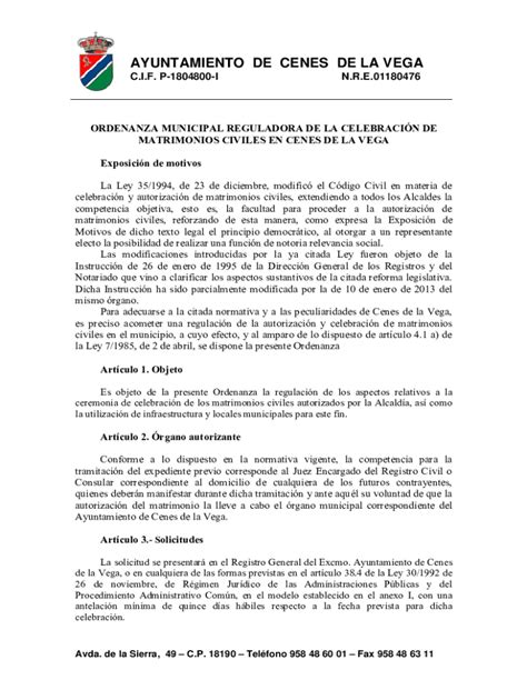 Completable En línea Ordenanza General Reguladora de la celebracin y