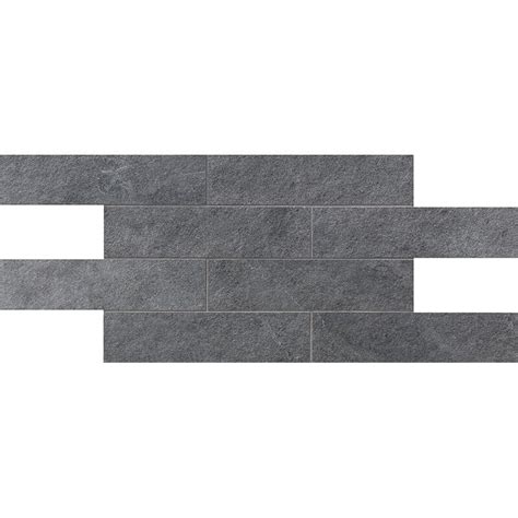 Gray Flow Natural 2 3 4x11 1 2 Brick Mesh Mount Porcelain Mosaic