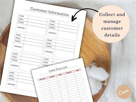 Printable Bakery Order Forms Cake Business Bundle Editable Cake Order