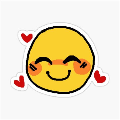 Joy And Love Adorable Cursed Emoji Sticker For Sale By Bluepencilart Redbubble
