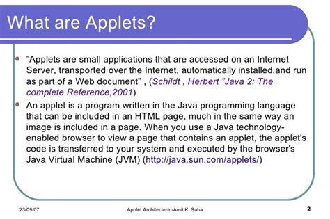 applet architecture introducing java applets