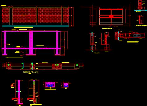 Barda Perimetral En AutoCAD Librería CAD