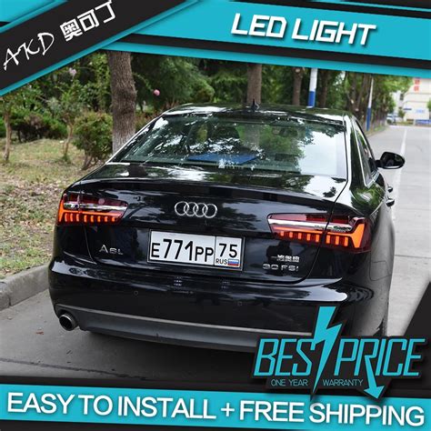 AKD 자동차 조명 아우디 A6 LED 테일 라이트 2012 2016 A6 C7 테일 램프 C8 디자인 DRL 동적 신호