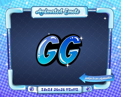 ANIMATED STATIC EMOTE Gg Animated Good Game Emote Good Game Sparkle