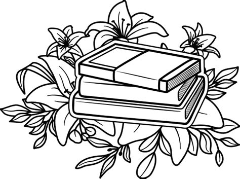 Pile Of Books And Flowers Clipart Image Free Svg File For Members