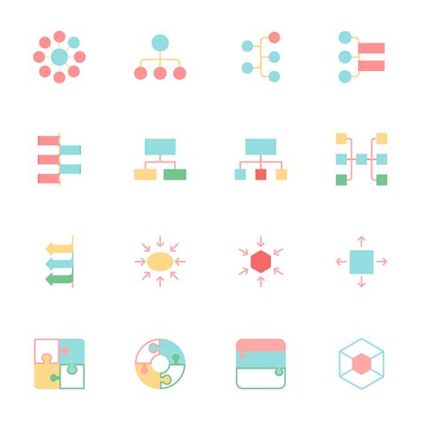 Modern Mind Map Infographic Template Flat Color Icons Collection