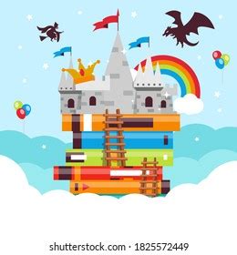 Fairytale Castle Princess Magic Kingdom Wonderland Stock Vector