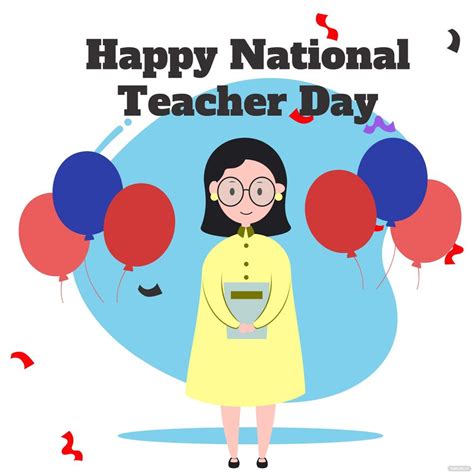 National Teacher Day Illustration In EPS Illustrator PSD PNG