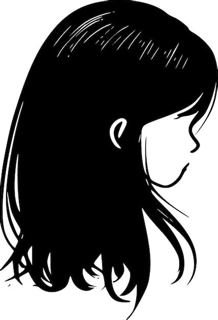 Cabello blanco y negro aislado icono vector ilustración Vector