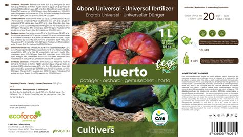 Abono Huerto L Quido Ecol Gico Cultivers