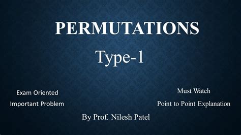 permutations type 1 object are distinct youtube