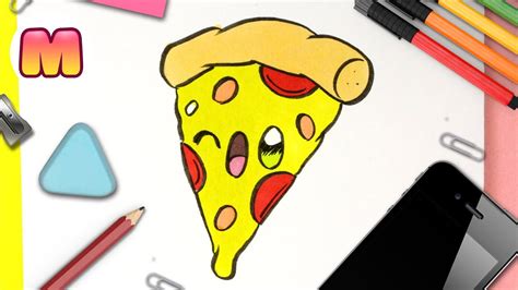COMO DIBUJAR UNA PIZZA KAWAII Dibujos Faciles Kawaii Aprende A