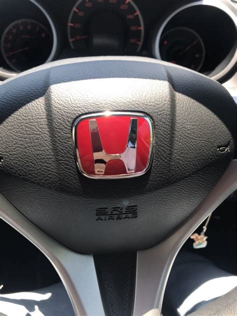 Emblema Honda Vermelho Volante New Civic Original Js Racing R 44 45