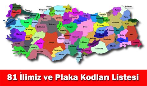 Türkiye Plaka Kodları 81 İlimiz ve Plaka Kodları Listesi Öğrenci Gündemi