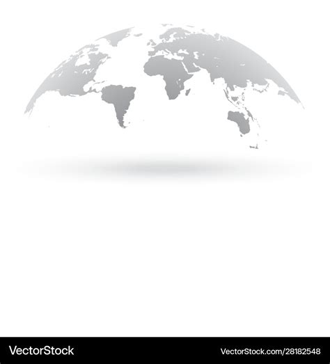Grey World Map Globe Isolated On White Background Vector Image