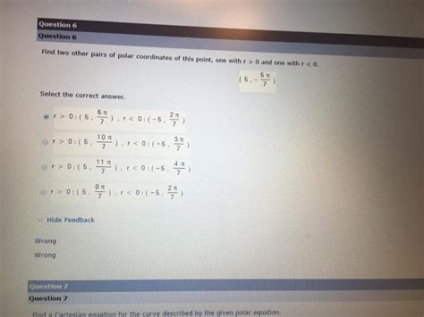 solved find two other pairs of polar coordinates of this