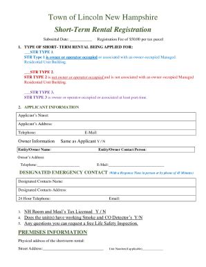 Fillable Online Short Term Rental Permit Application Stroud Township