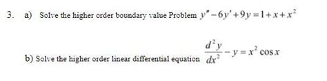 solved 3 a solve the higher order boundary value problem